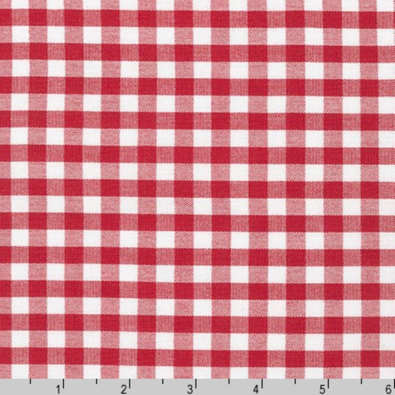 Red Gingham Fabric - Etsy