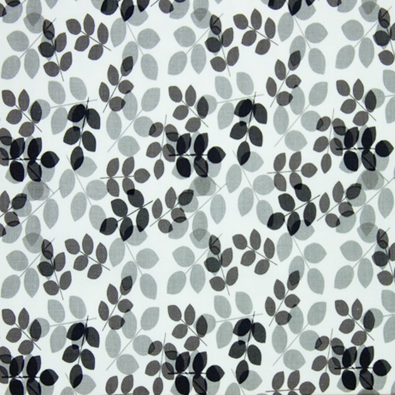 Gray Leaf Fabric - Etsy