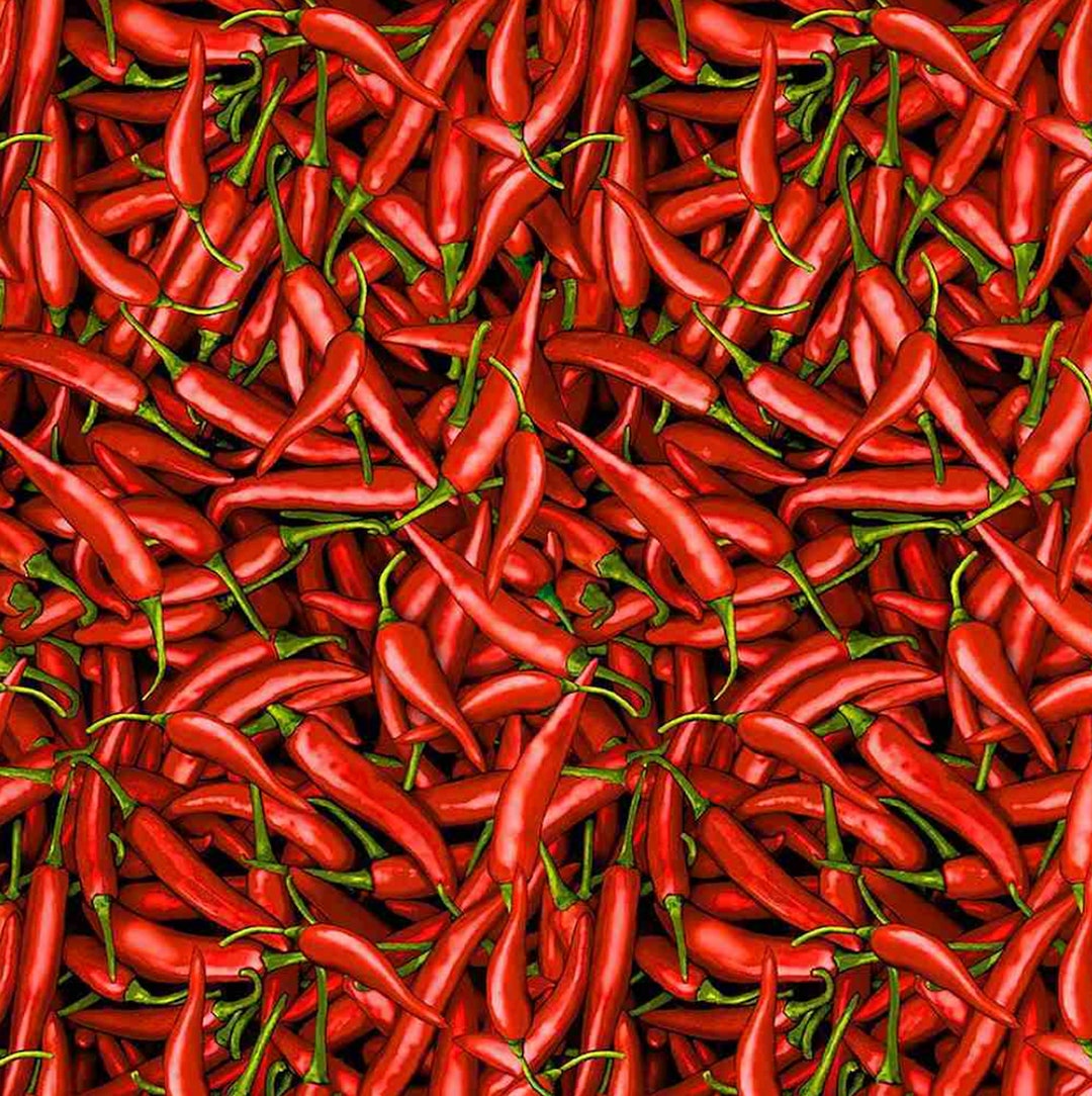 Red Hot Chili Pepper Fabric - 100% Cotton Quilting & Apparel - Etsy