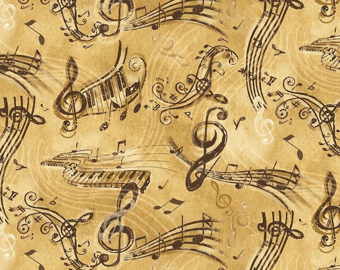 Vintage Music Notes by Timeless Treasures - 100% COTTON Fabric, Music ...