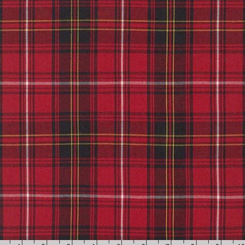 Red Plaid Fabric - Etsy