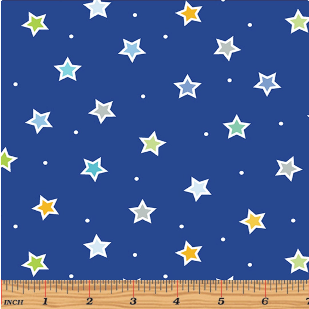Sweet Stars Royal - 100% COTTON Fabric - Quilting Fabric, Apparel ...