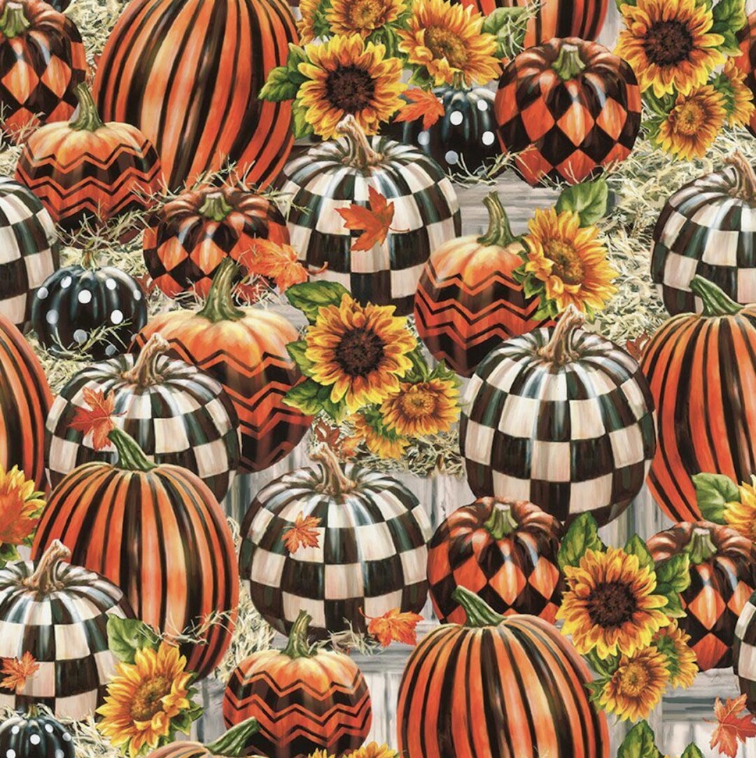Plaid Pumpkin Cotton Fabric: Fall Quilting, Bewitched Collection - Etsy
