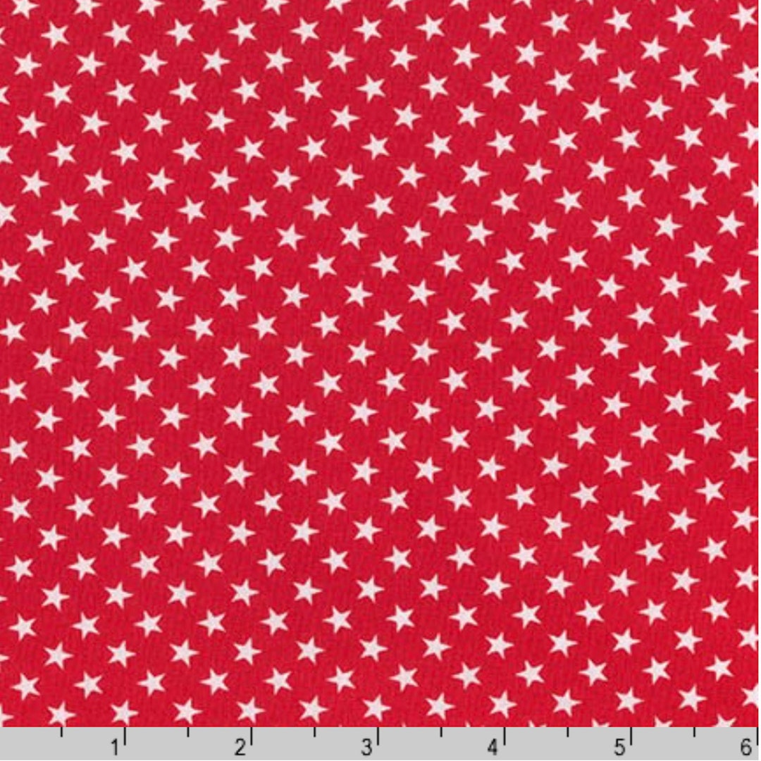 Red Star Fabric (small Stars) - 100% COTTON Fabric, Quilting Fabric ...