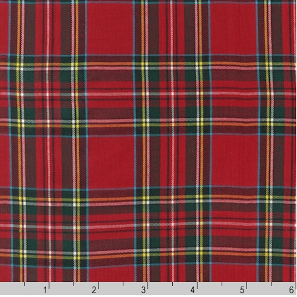 Red Plaid Fabric - Etsy