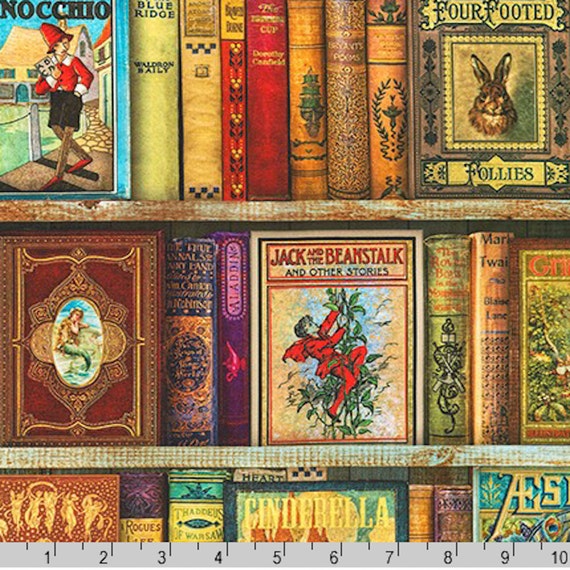 Antique Library Books Fabric Robert Kaufman Fabric 100 COTTON Fabric Home Decor Cotton Fabric By The Yard Quilting Cotton