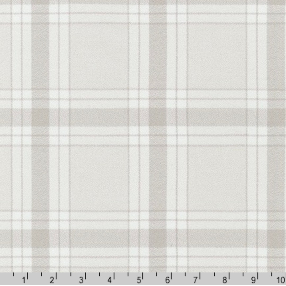 BONE Plaid Flannel Fabric - Mammoth FLANNEL Fabric From Robert Kaufman ...