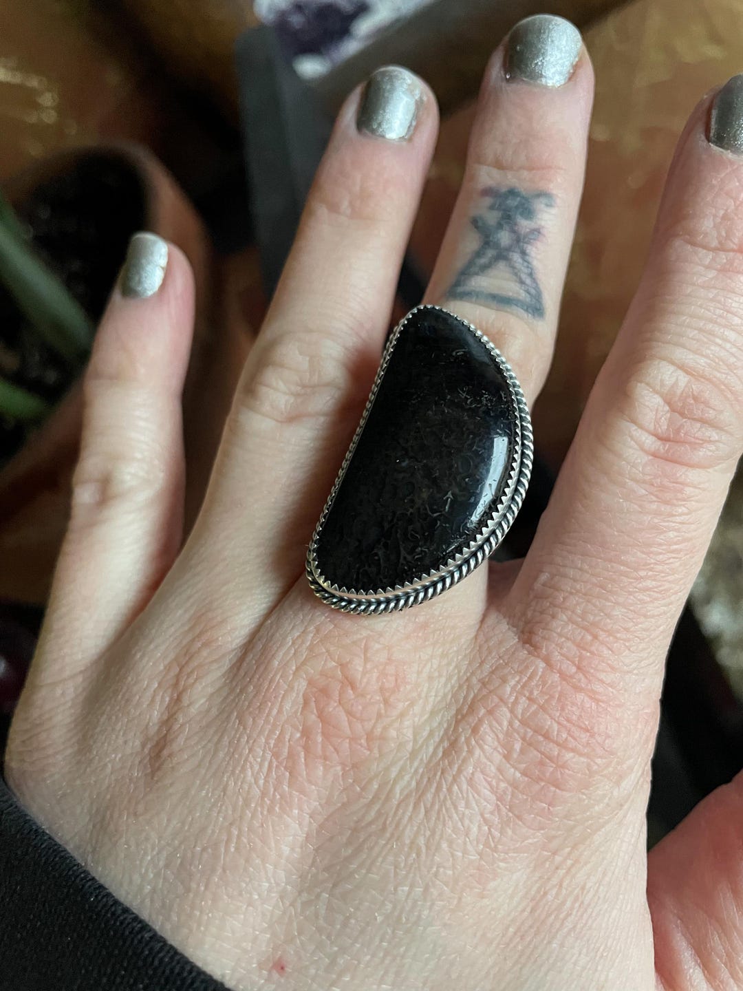 Black Dino Bone Ring - Etsy