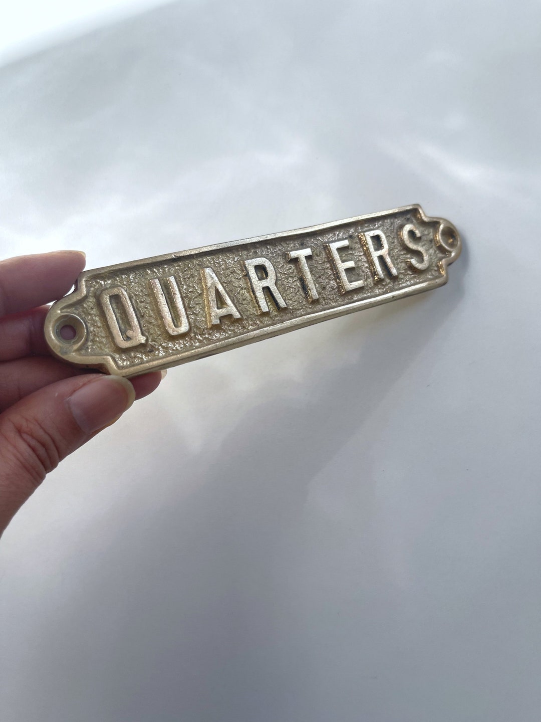 Vintage Brass Quarters Signage - Etsy
