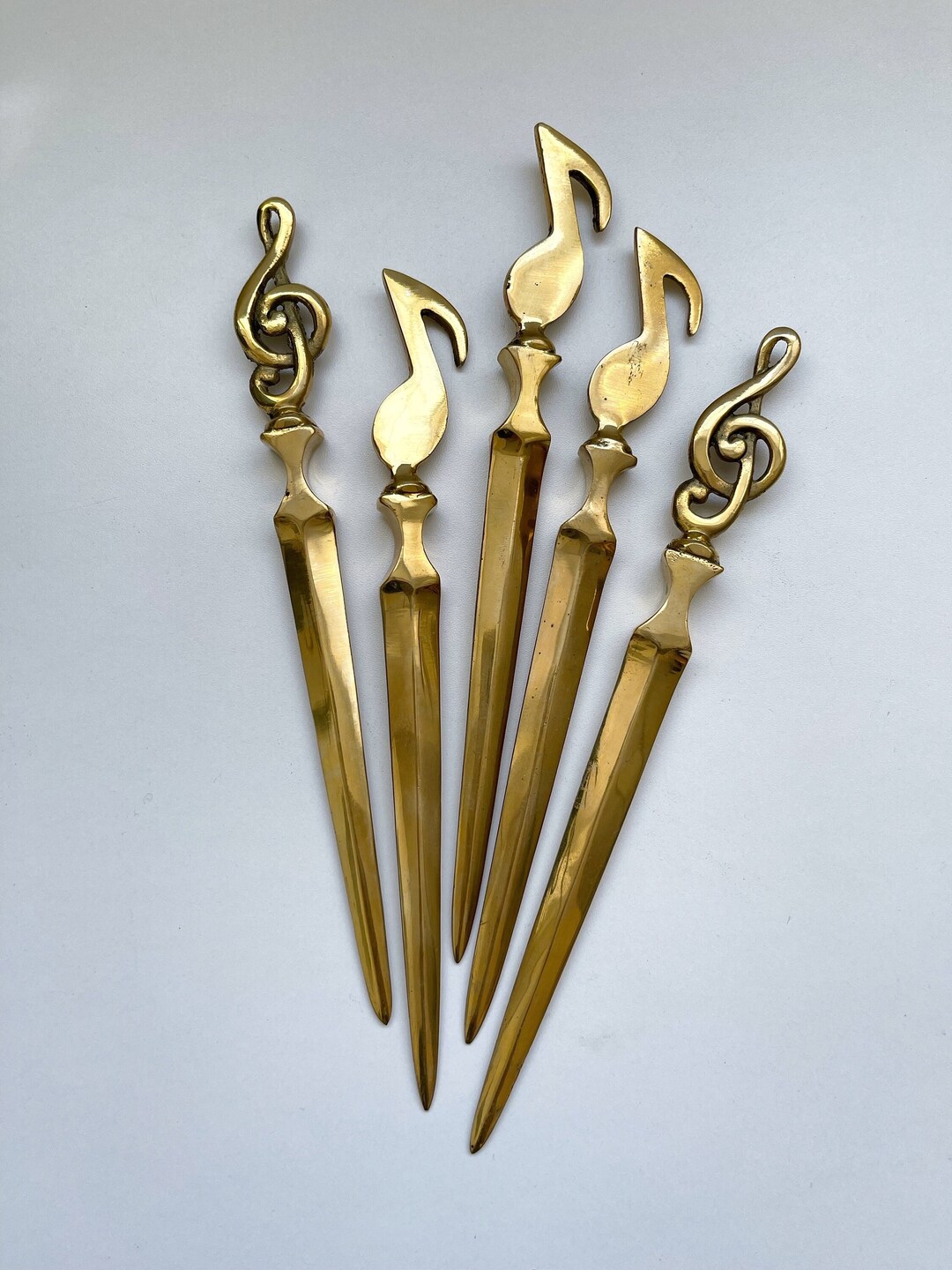 Musical Brass Letter Opener | Treble Clef | Eighth Note | Vintage Desk ...