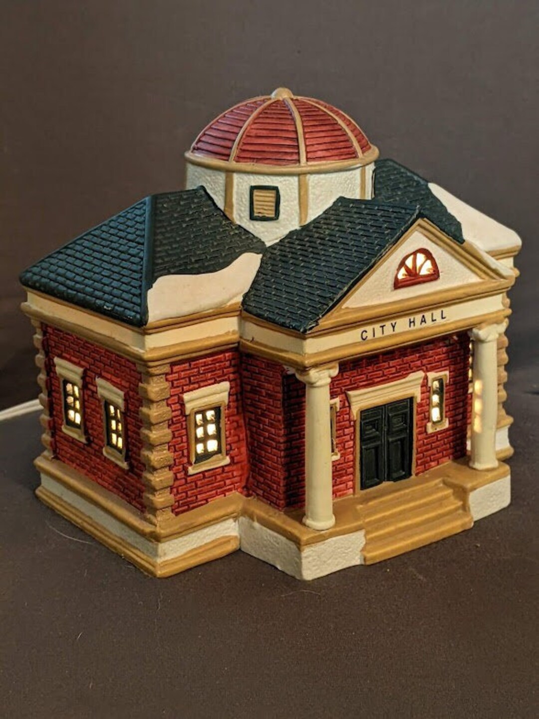 Christmas Village Lighted House City Hall - Etsy