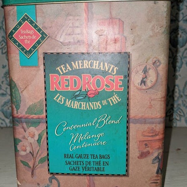 Vintage Red Rose Tin - Etsy