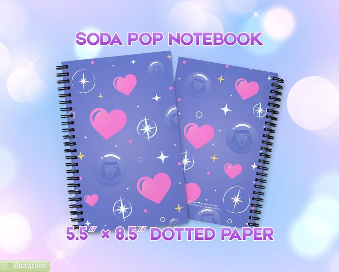 Soda Pop Bubbles Pink Purple Spiral Notebook | Inspired by K-pop - Etsy