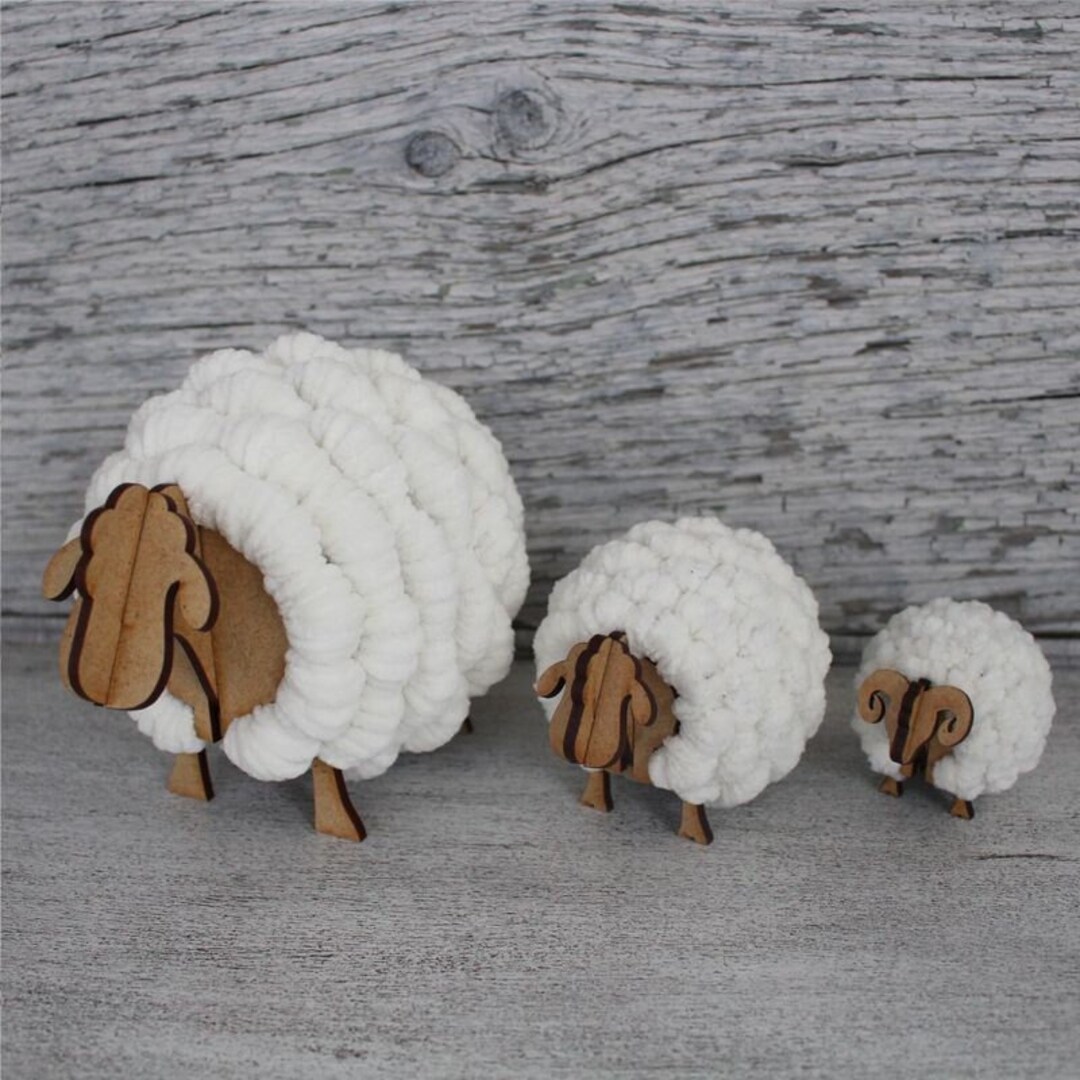 Wavy Sheep Kit in Wood and Wool - Etsy
