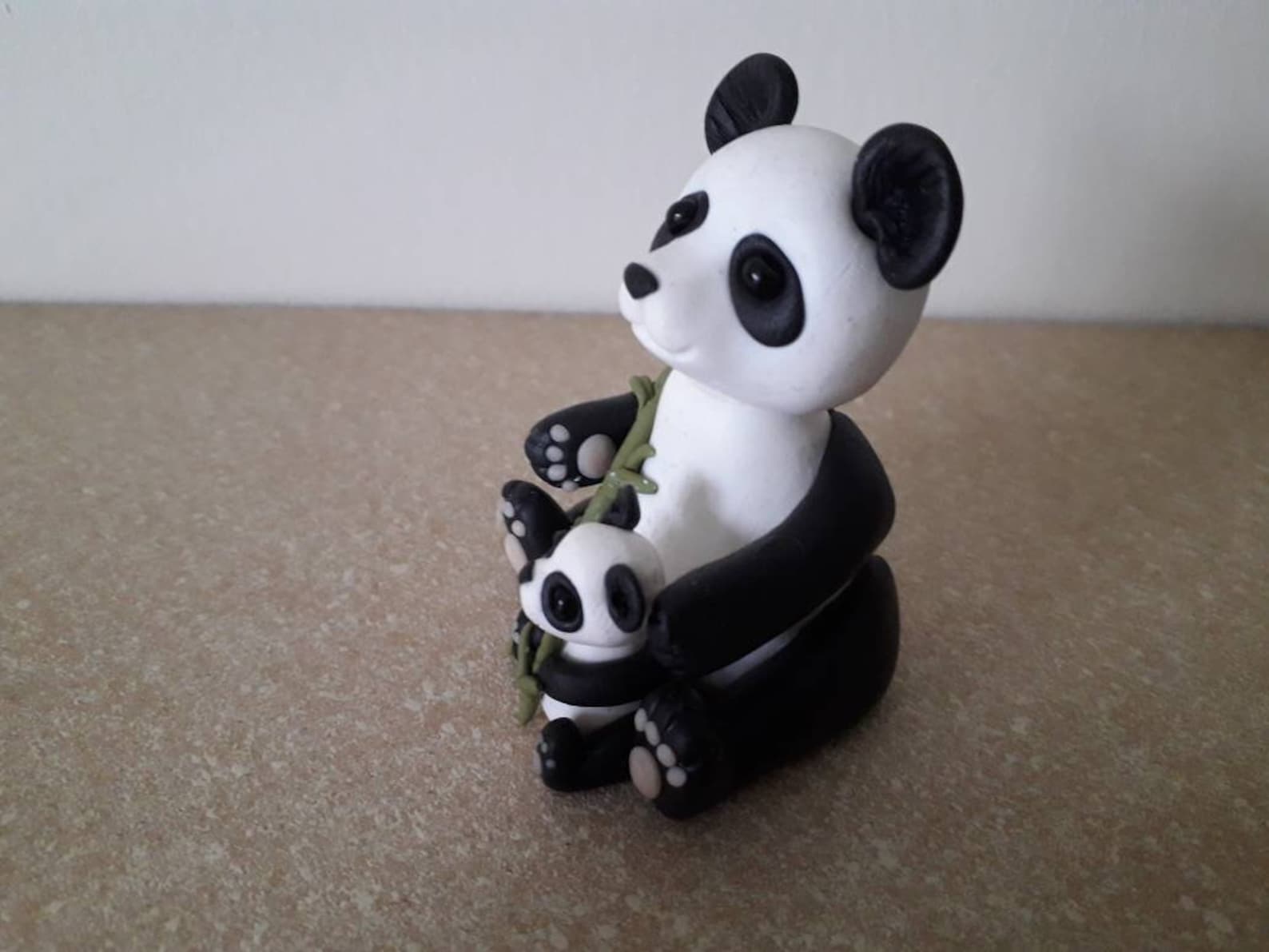 Polymer Clay Panda Mother and Baby - Etsy