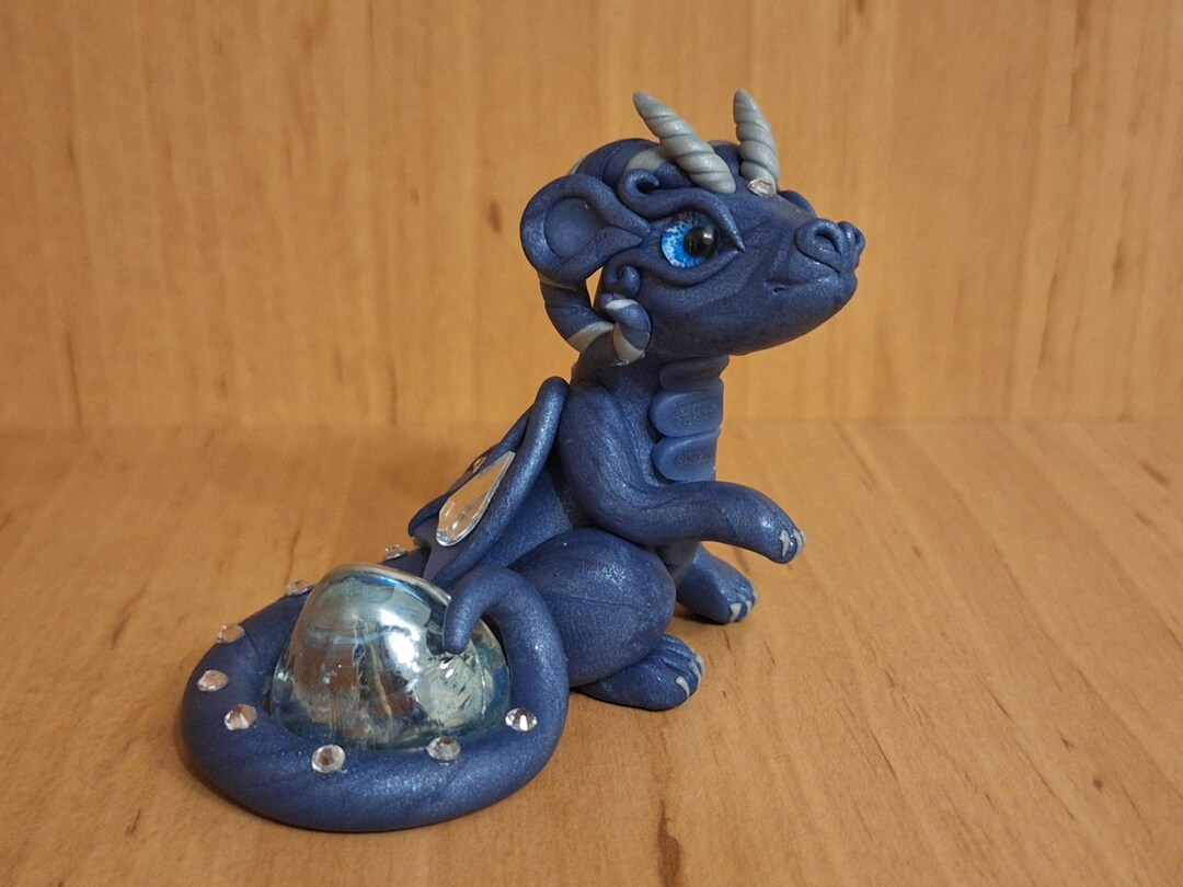 Blue Polymer Clay Raindrop Dragon Model - Etsy