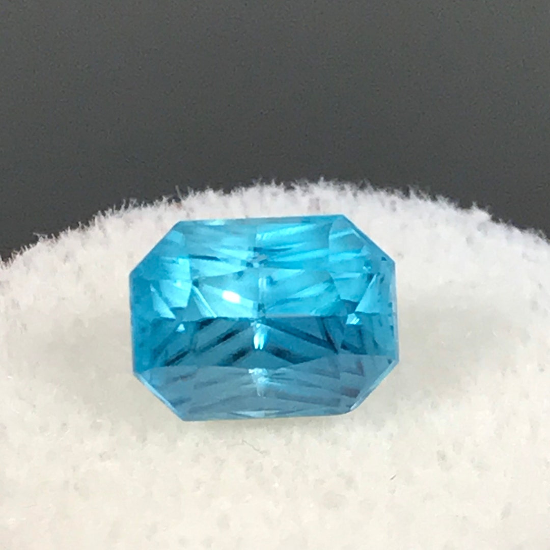 Blue Zircon Loose Gemstone Precision Fancy Cut 4.52 Carats - Etsy