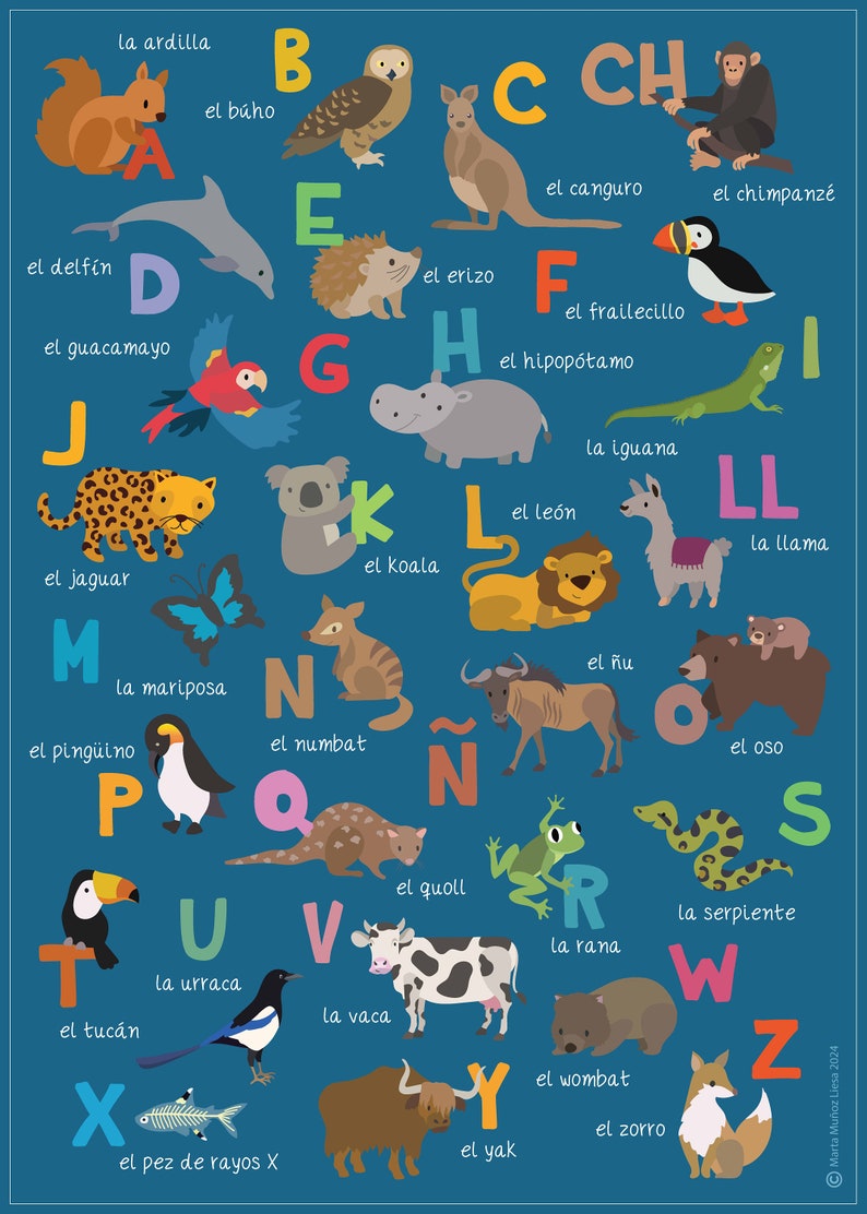 Spanish Alphabet Poster for Kids – Digital Download - Etsy Australia