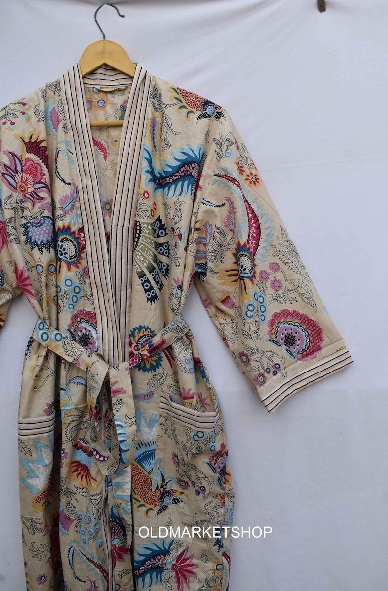 100% Cotton Kimono Robes Dress Women Men Wedding Bridesmaid Robe,shower ...