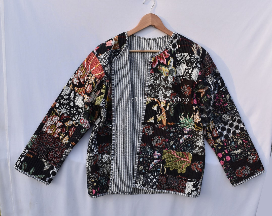 Jackets Quilted Kantha Vintage Patchwork Jackets Handmade Coat Designer ...