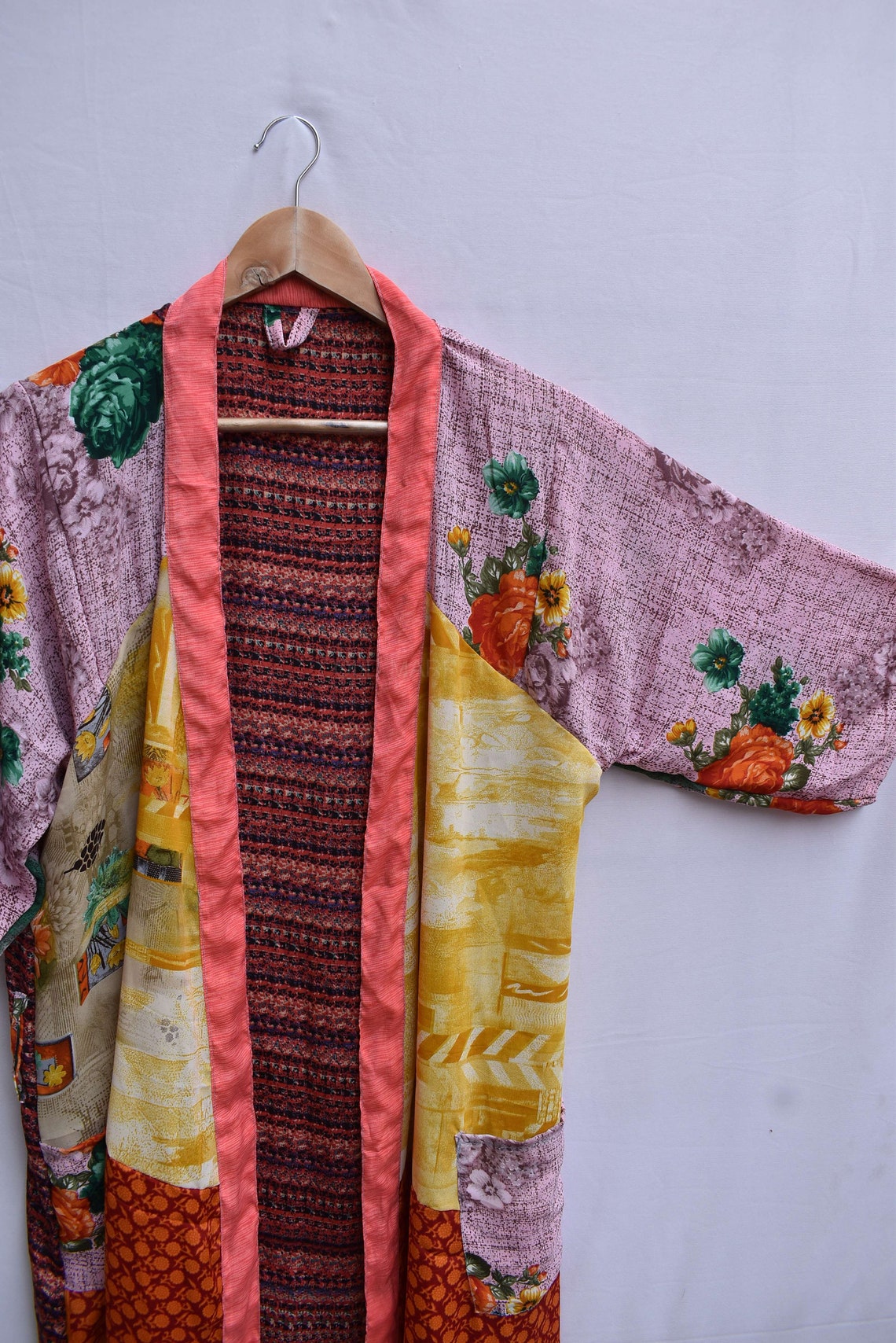 Upcycled Sari Kimono. Sari Kimono. Kaftan Top. Kimono Jacket. - Etsy