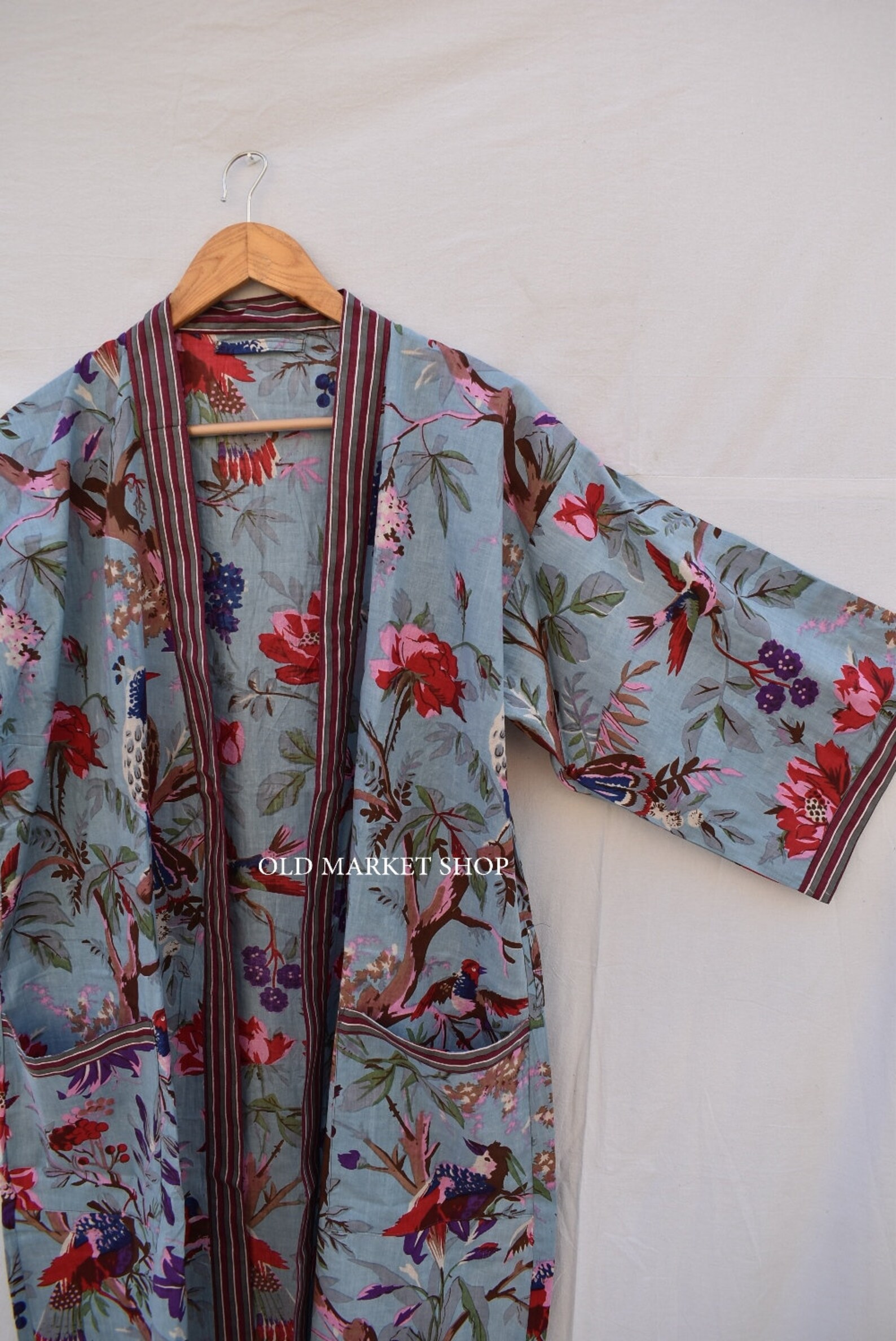 Black Royal Cotton Frida Sleepwear Robes Nightdress Kimono - Etsy