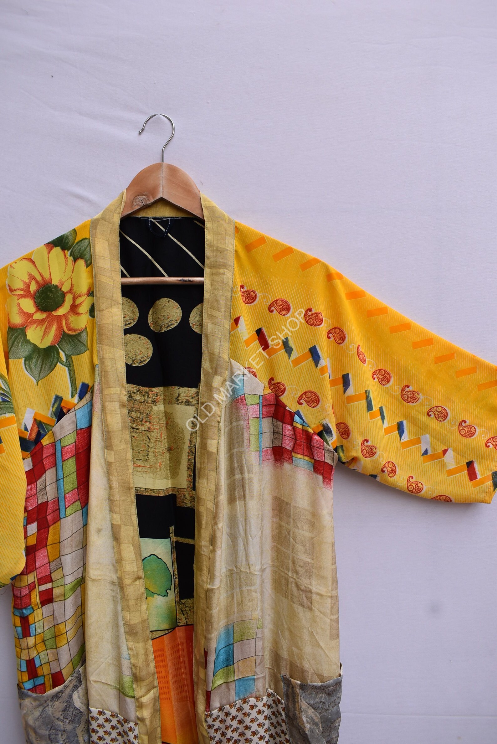 Patchwork Night Robe Indian Vintage Silk Sari Robe Nightdress - Etsy