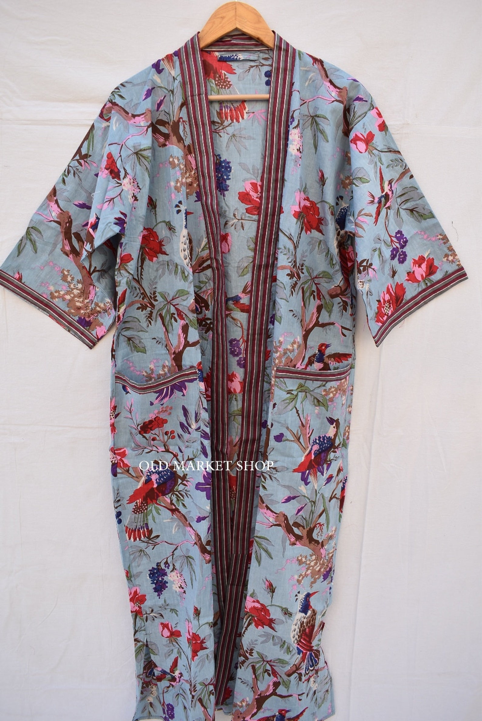 Black Royal Cotton Frida Sleepwear Robes Nightdress Kimono - Etsy