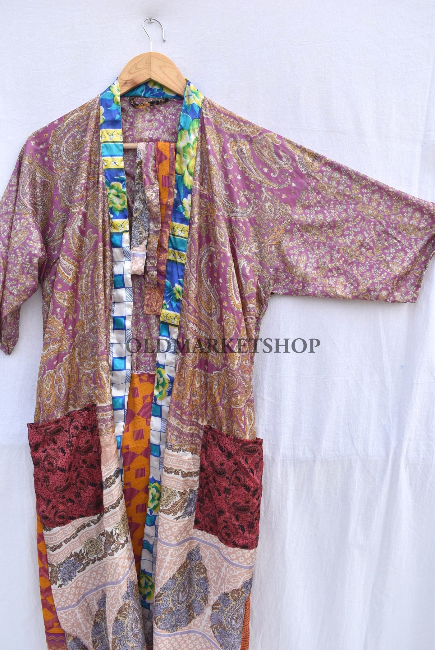 Upcycled Sari Kimono. Sari Kimono. Kaftan Top. Kimono Jacket. | Etsy