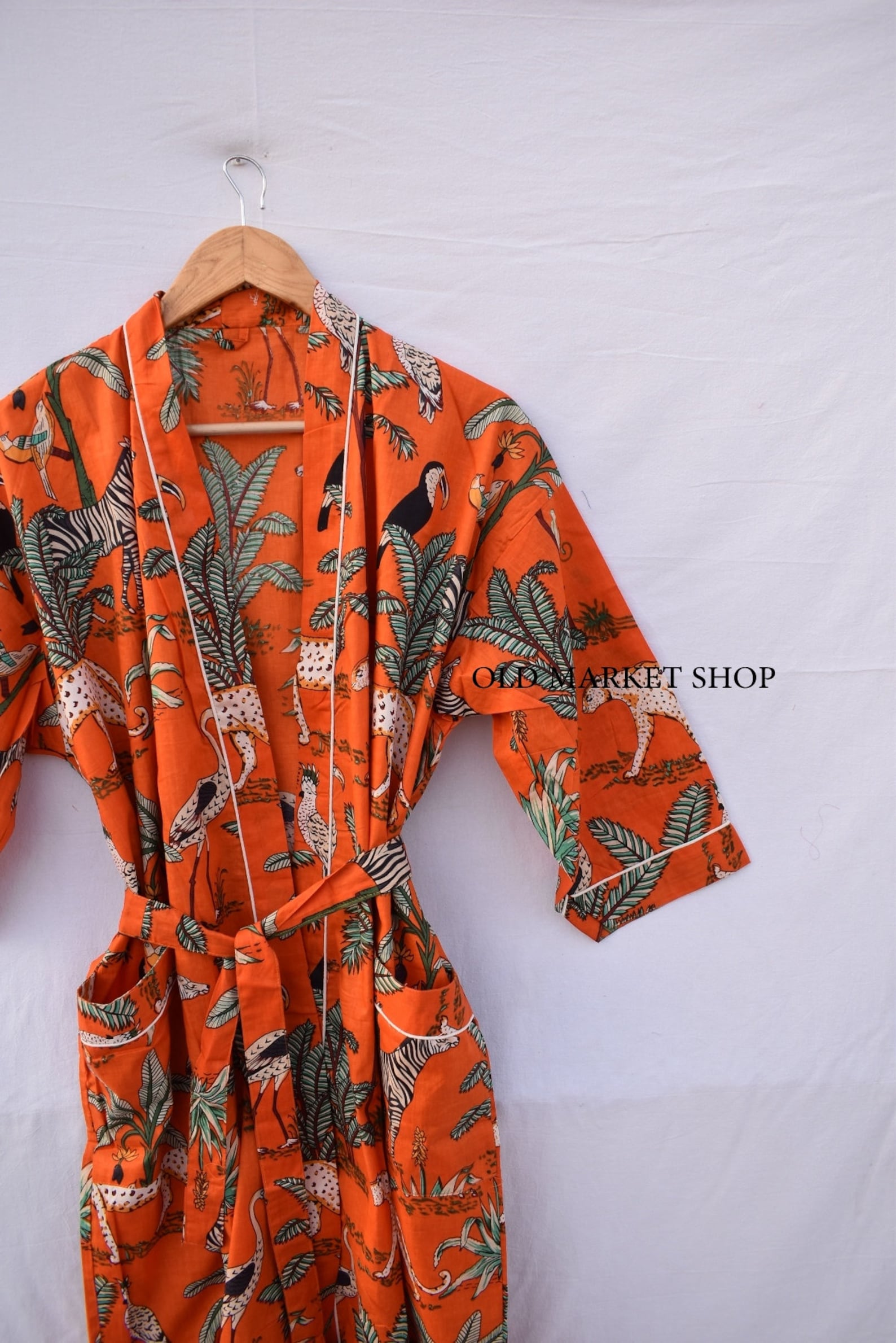 Bath Robe Cotton Robekimono Indian Pure Cotton Jungle Print | Etsy