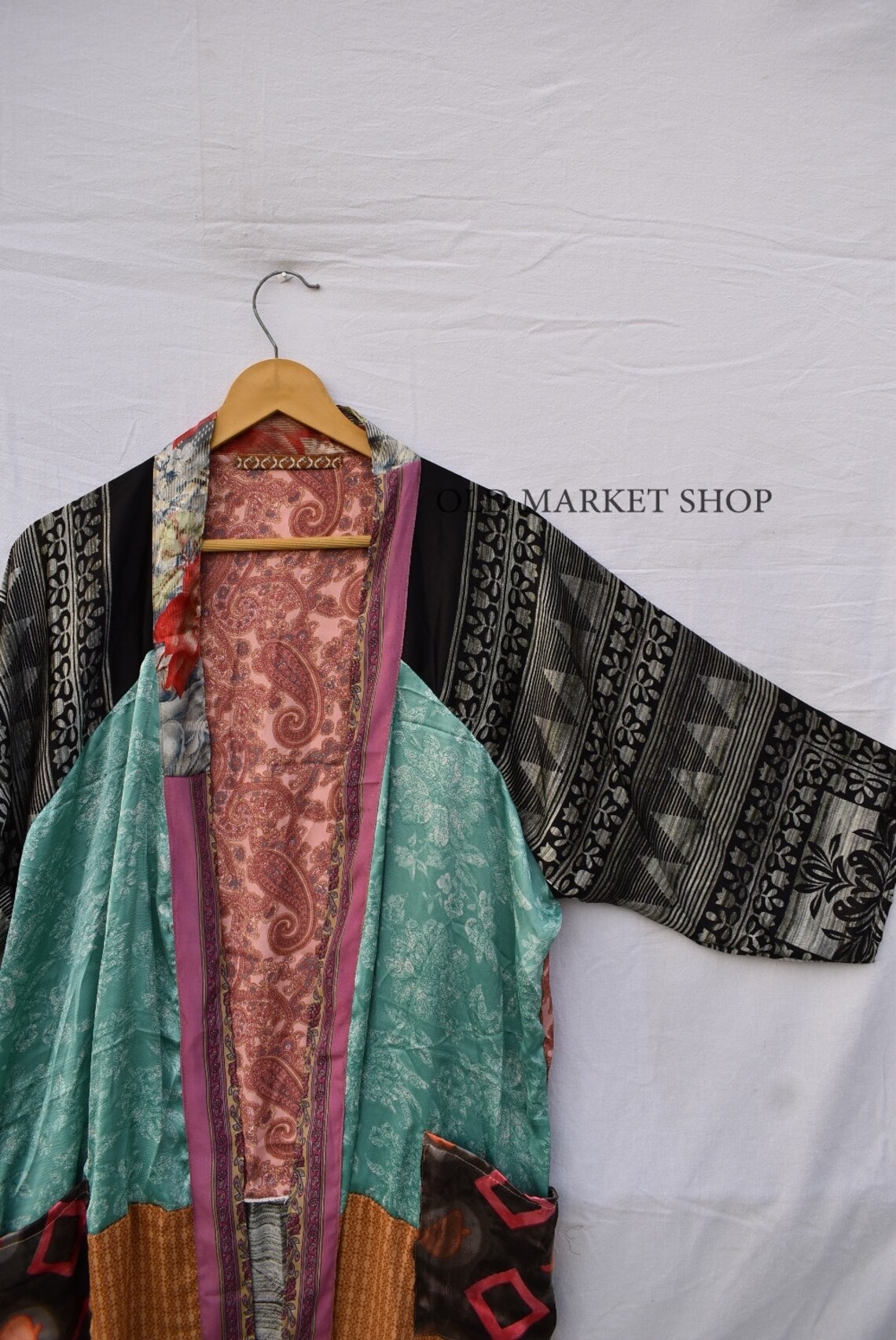 Patchwork bridal kimono dress sari fabric kimono oriental | Etsy