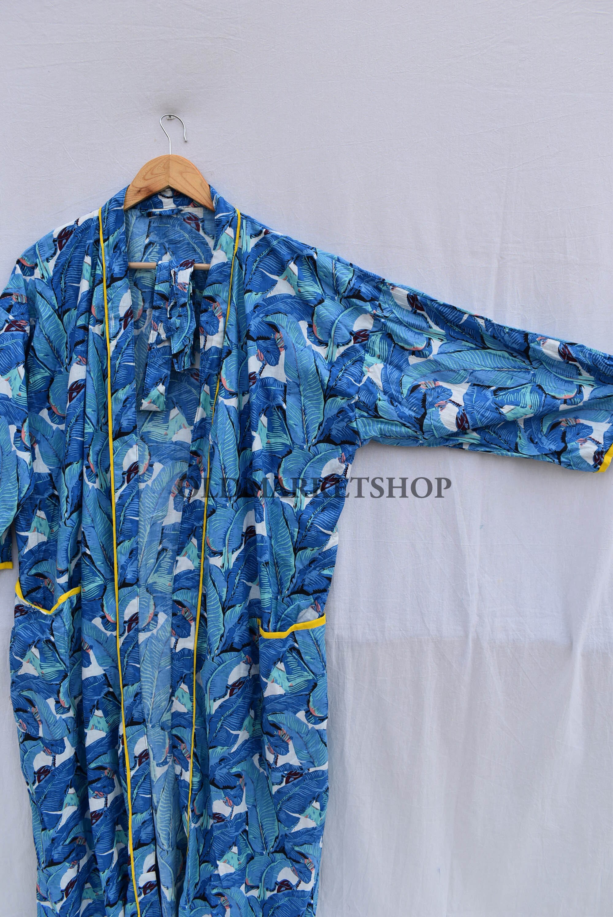 Black Royal Cotton Frida Sleepwear Robes Nightdress Kimono - Etsy