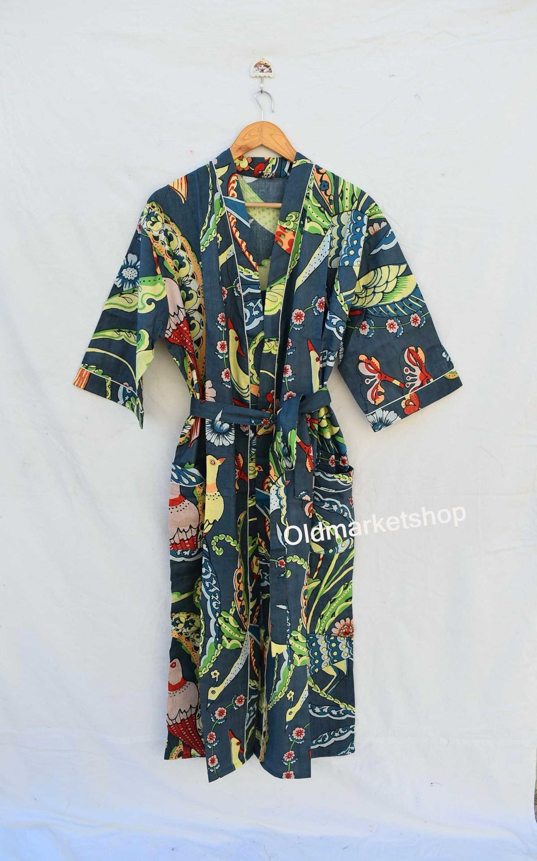 100% Cotton Indian White Beach Kimono Robe ,kimono Robe,cotton Robe ...