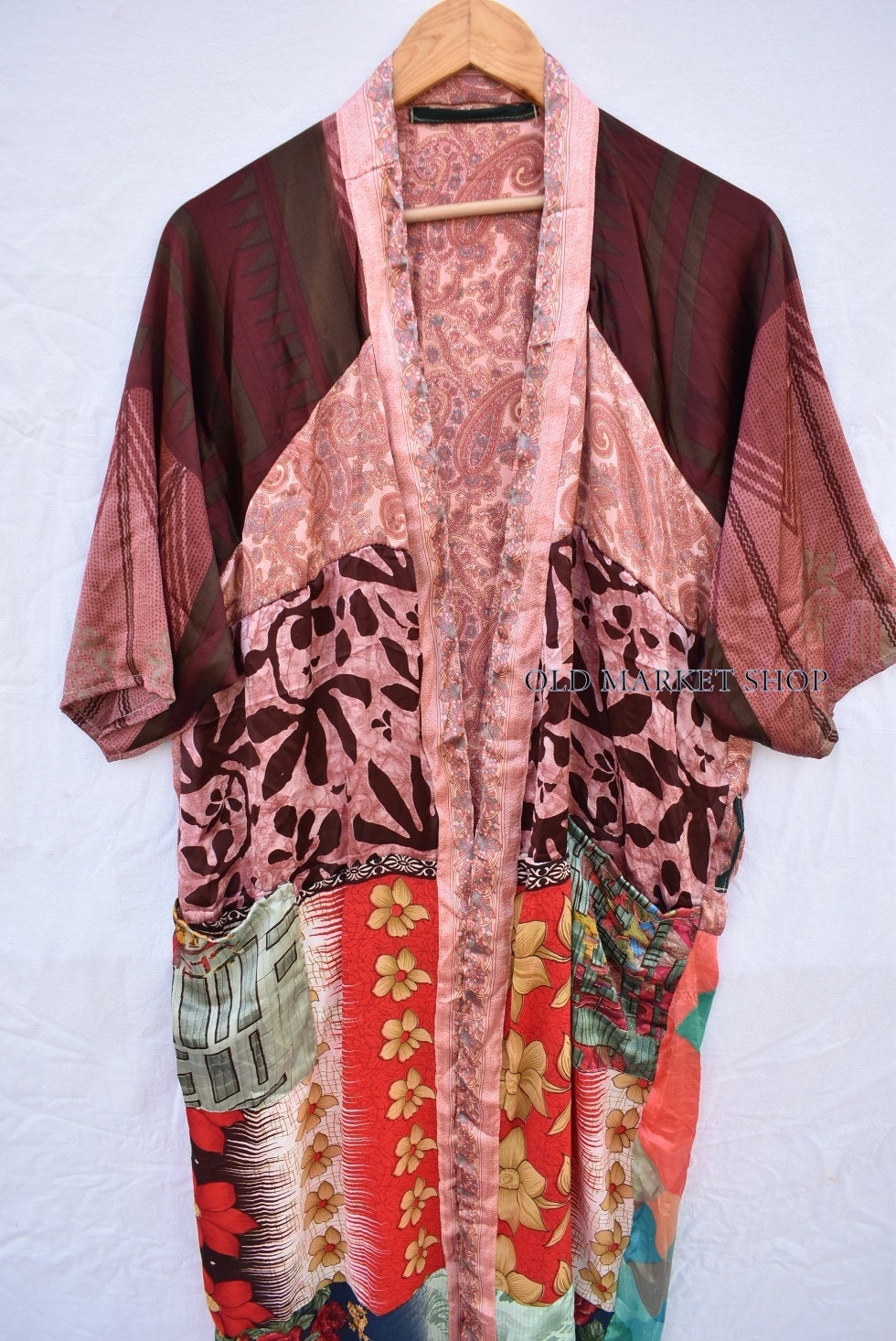 Night Robe Indian Vintage Silk Sari Robe Nightdress Kimono | Etsy