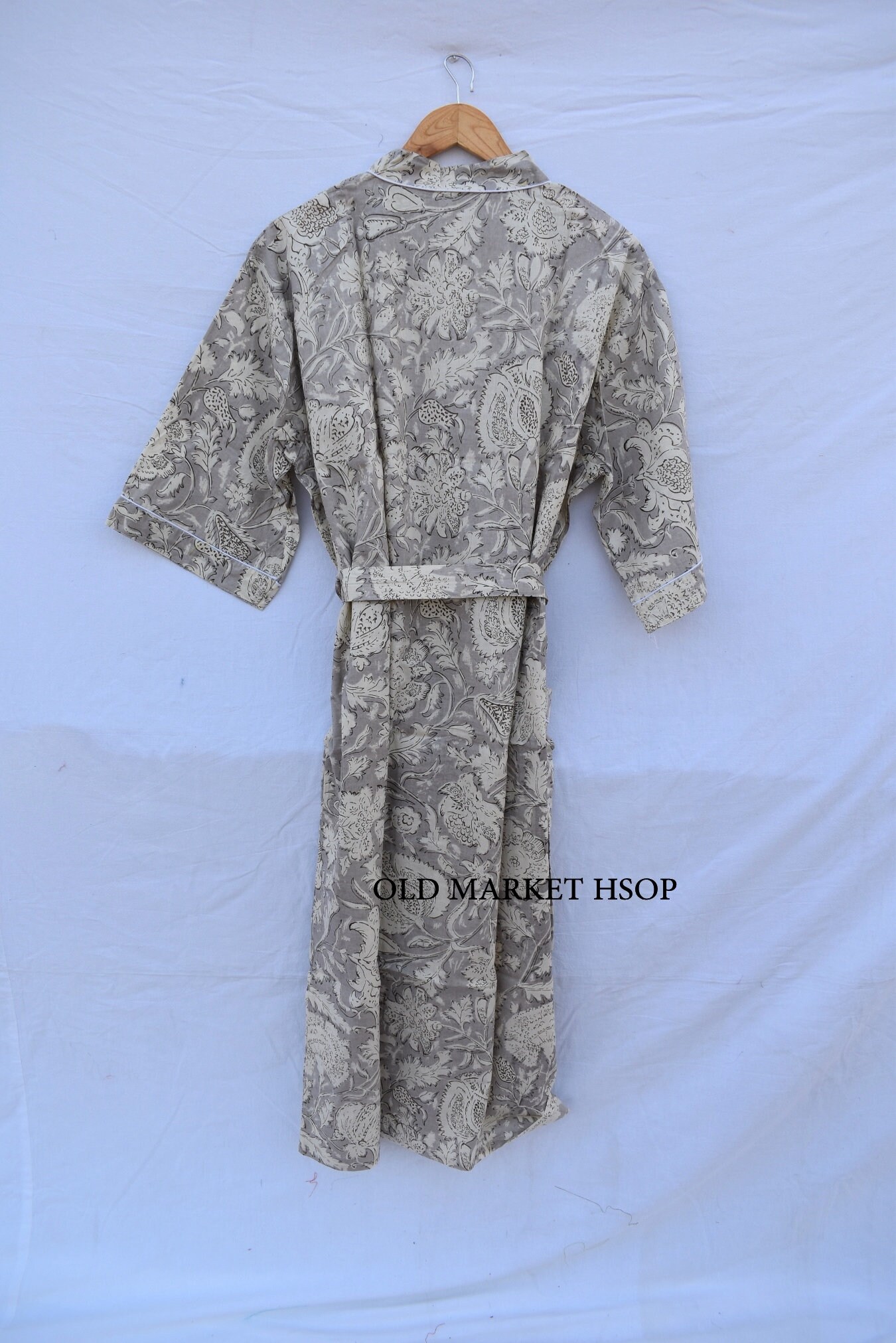 Beautiful Cotton Kimono Dress Bath Robe Kimono hand Block | Etsy