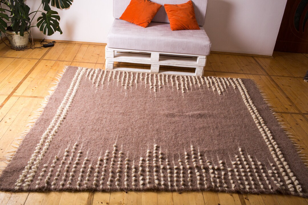 Wool Rug Bedroom Rug Woven Rug Organic Wool Area Rug Hand - Etsy