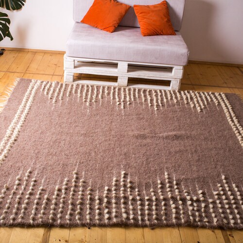 Wool Rug Bedroom Rug Woven Rug Organic Wool Area Rug Hand - Etsy