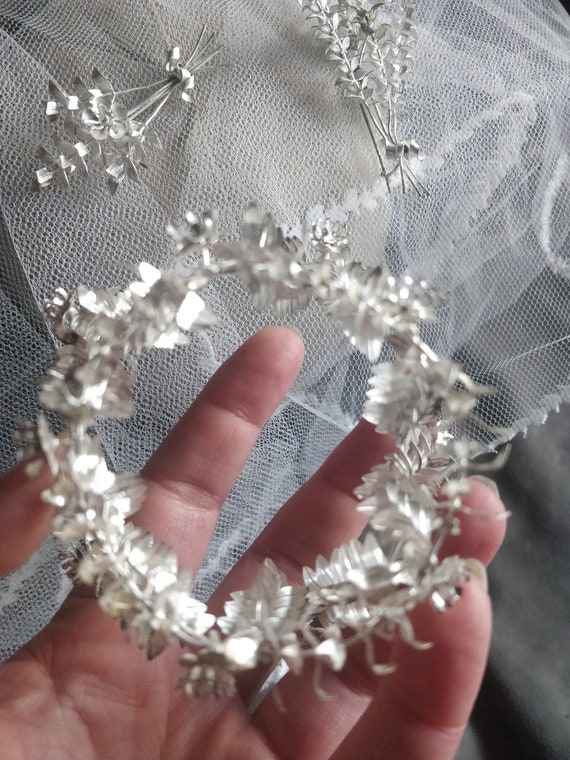German silver myrtle crown, myrtle Tiara, wedding ani… - Gem