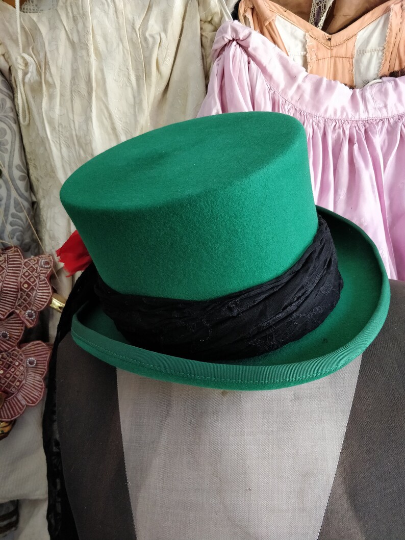 Vintage Green Top Hat Ring Master Hat Circus Hat Boudoir - Etsy