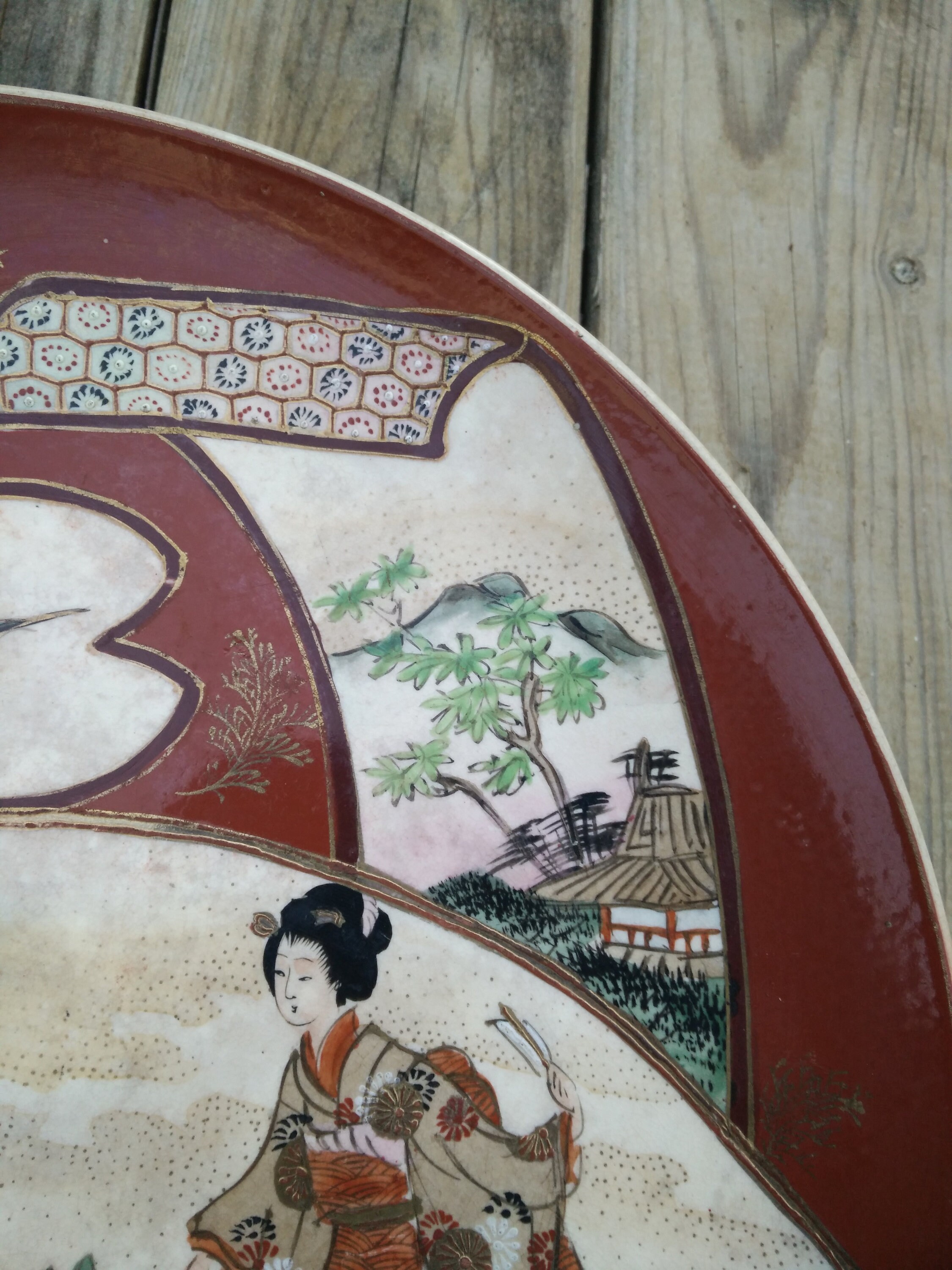 Large Old Satsuma Plate Satsuma Wall Decor Plate Hand - Etsy