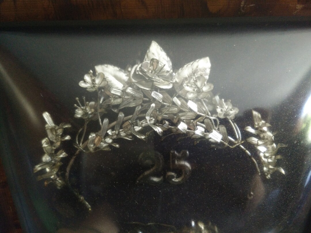 Old German Myrtle Wedding Tiara, Silver Wedding Crown, Bridal Diadem ...