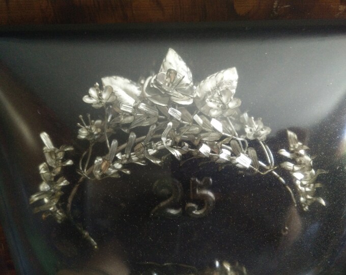 Old German Myrtle Wedding Tiara, Silver Wedding Crown, Bridal Diadem ...