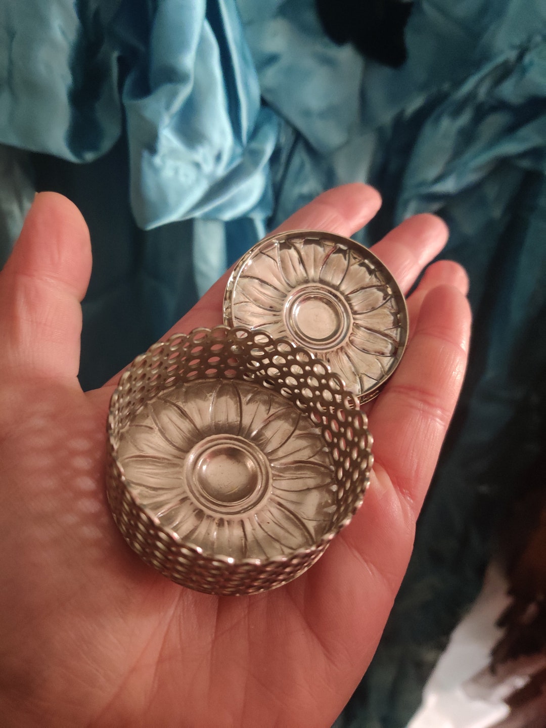 Tiny Flower Trinket Box Glass Stone Wedding Ring Box - Etsy