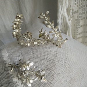 Elegant German Myrtle Crown, Vintage Silver Wedding Tiara, Silver ...