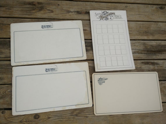 4 antique salesman sample cards for buttons empty cards for | Etsy