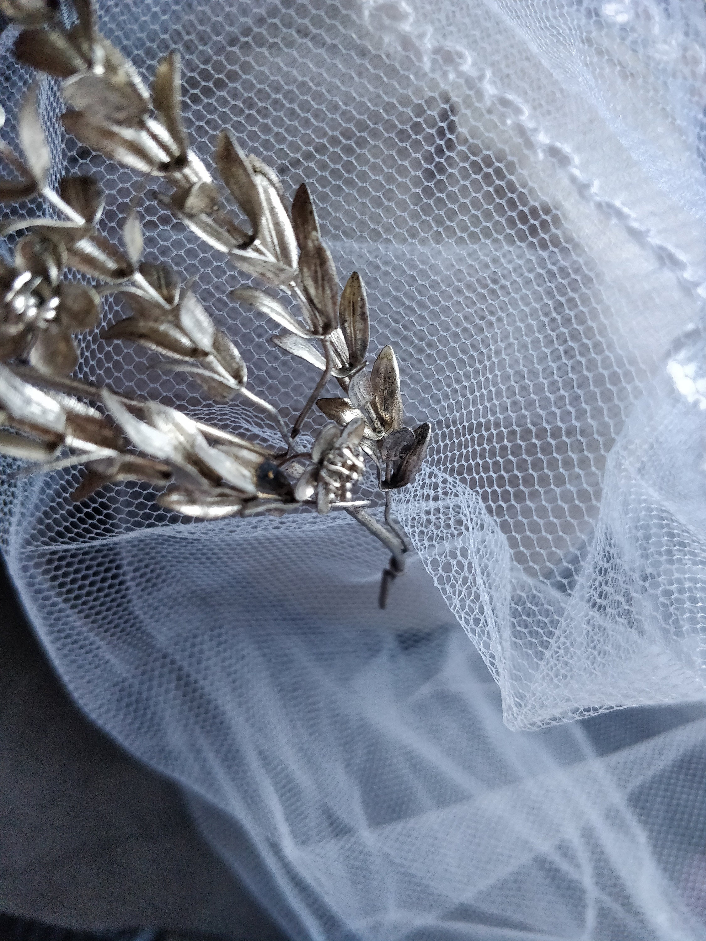 German silver myrtle crown myrtle Tiara wedding aniversary | Etsy