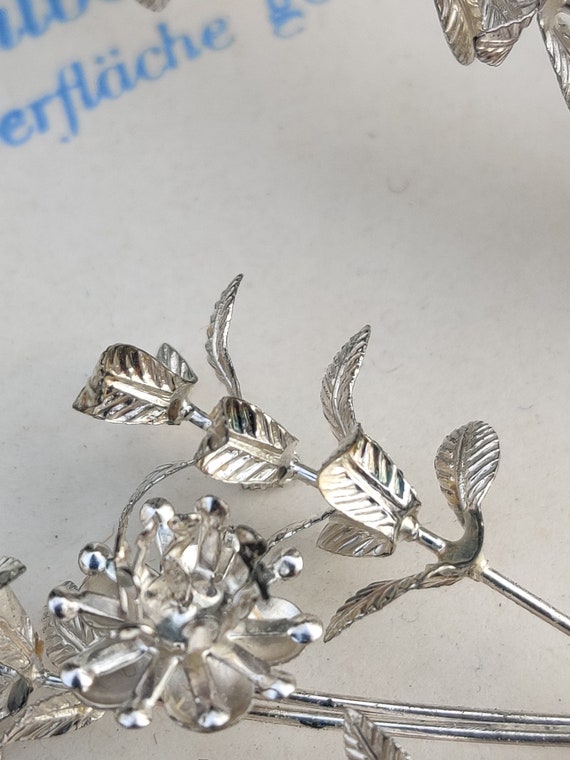 Elegant german myrtle crown, vintage silver wedding T… - Gem