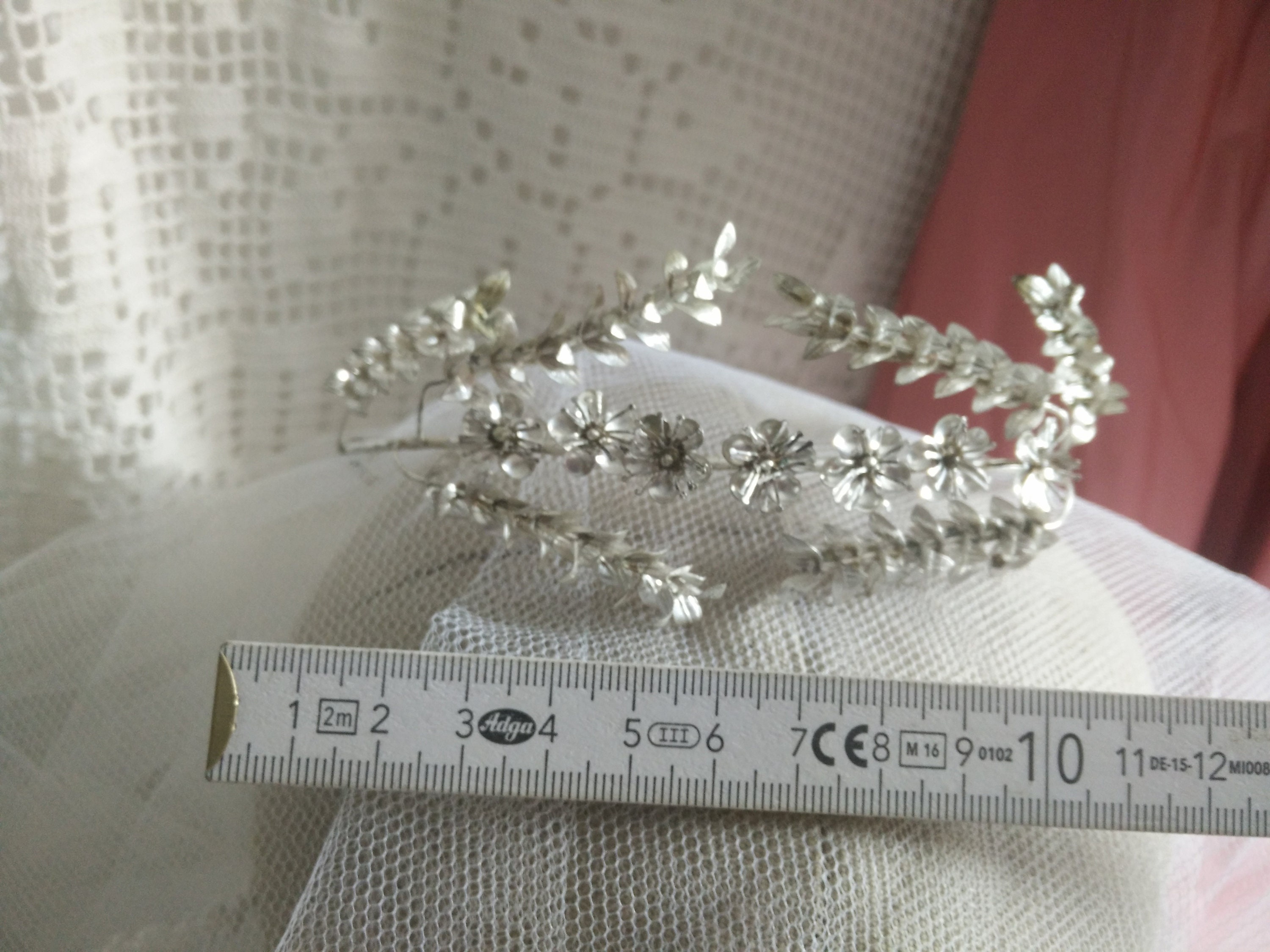 German silver myrtle crown myrtle Tiara wedding aniversary | Etsy