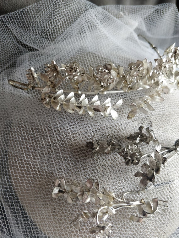 discount purchase price German silver myrtle crown, myrtle Tiara ...