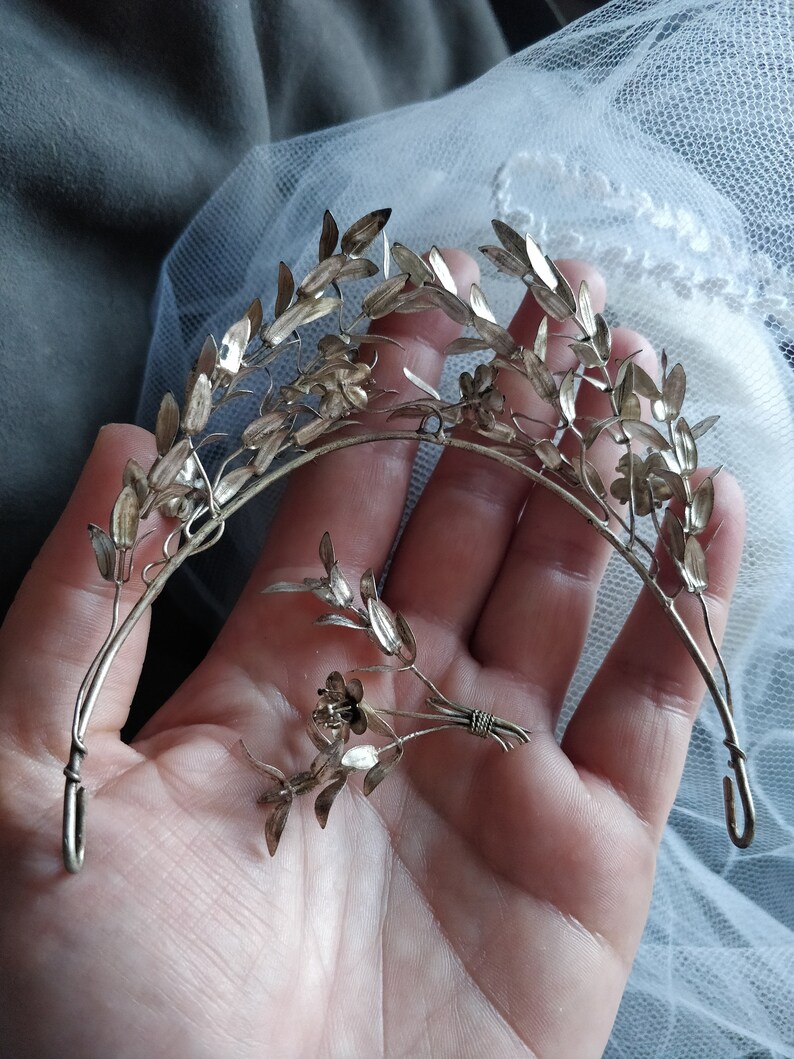 German Silver Myrtle Crown Myrtle Tiara Wedding Aniversary - Etsy